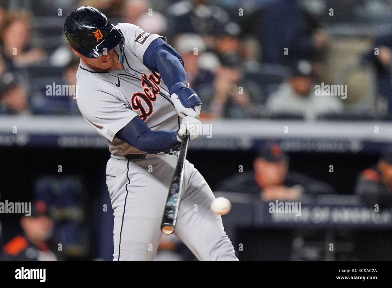 Detroit Tigers' Dillon Dingler hits a single during the fifth inning of ...