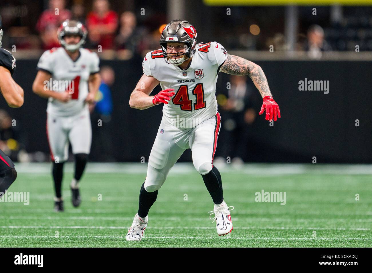 Tampa Bay Buccaneers tight end Ko Kieft (41) works during the first ...