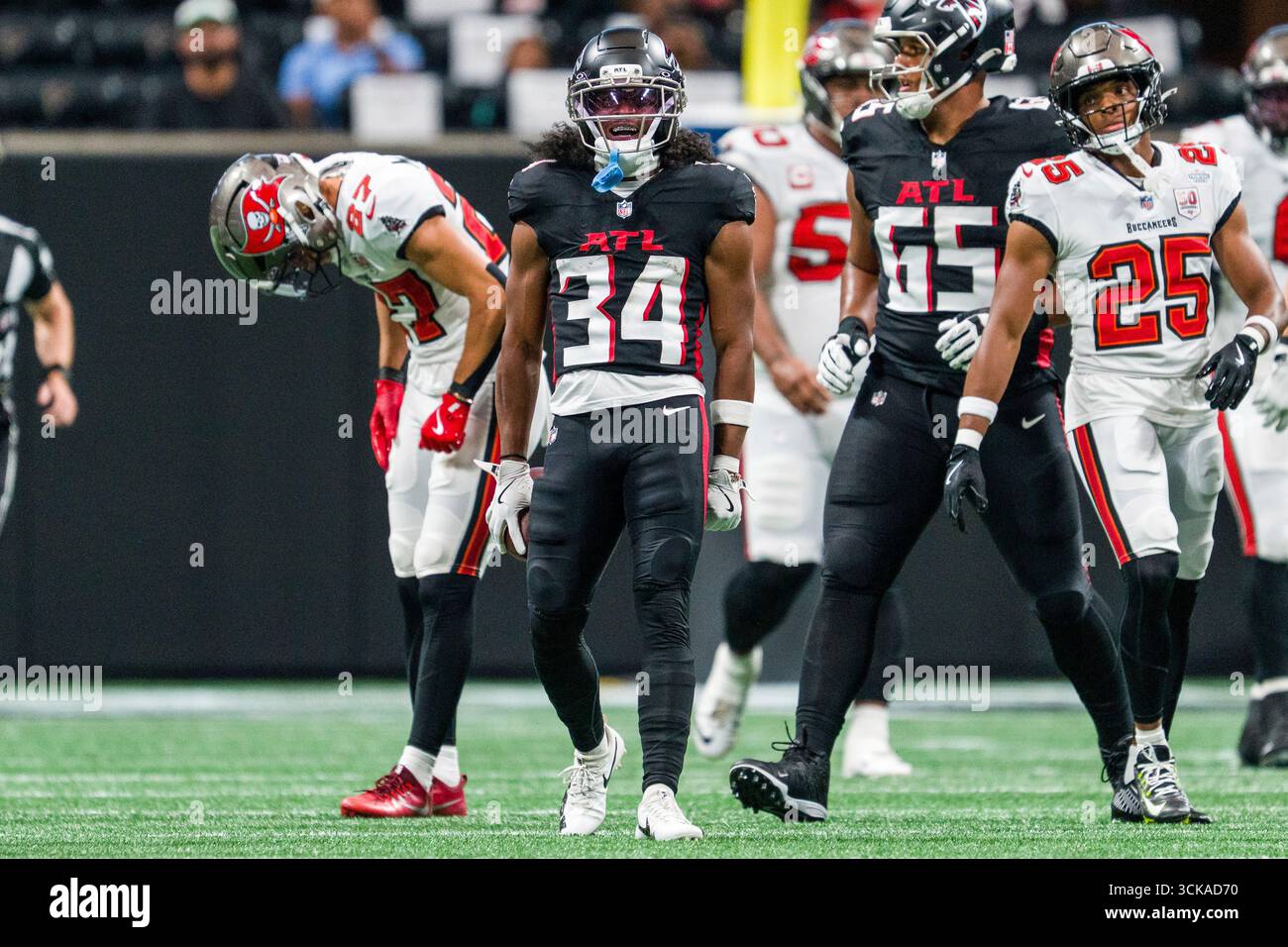 Atlanta Falcons wide receiver Ray-Ray McCloud III (34) celebrates ...