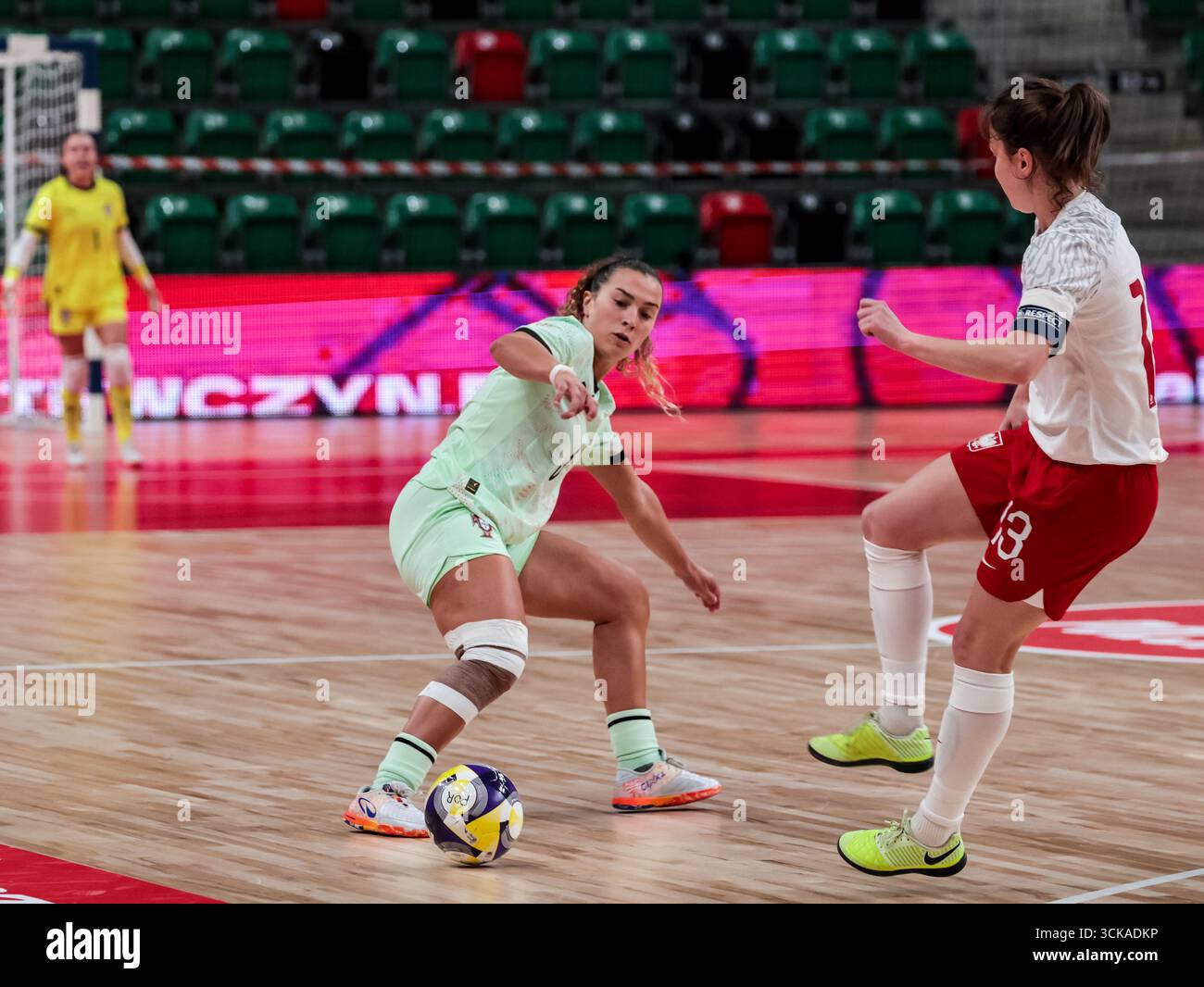 Helena Nunes of Portugal seen in action with Angelika Dabek of Poland ...