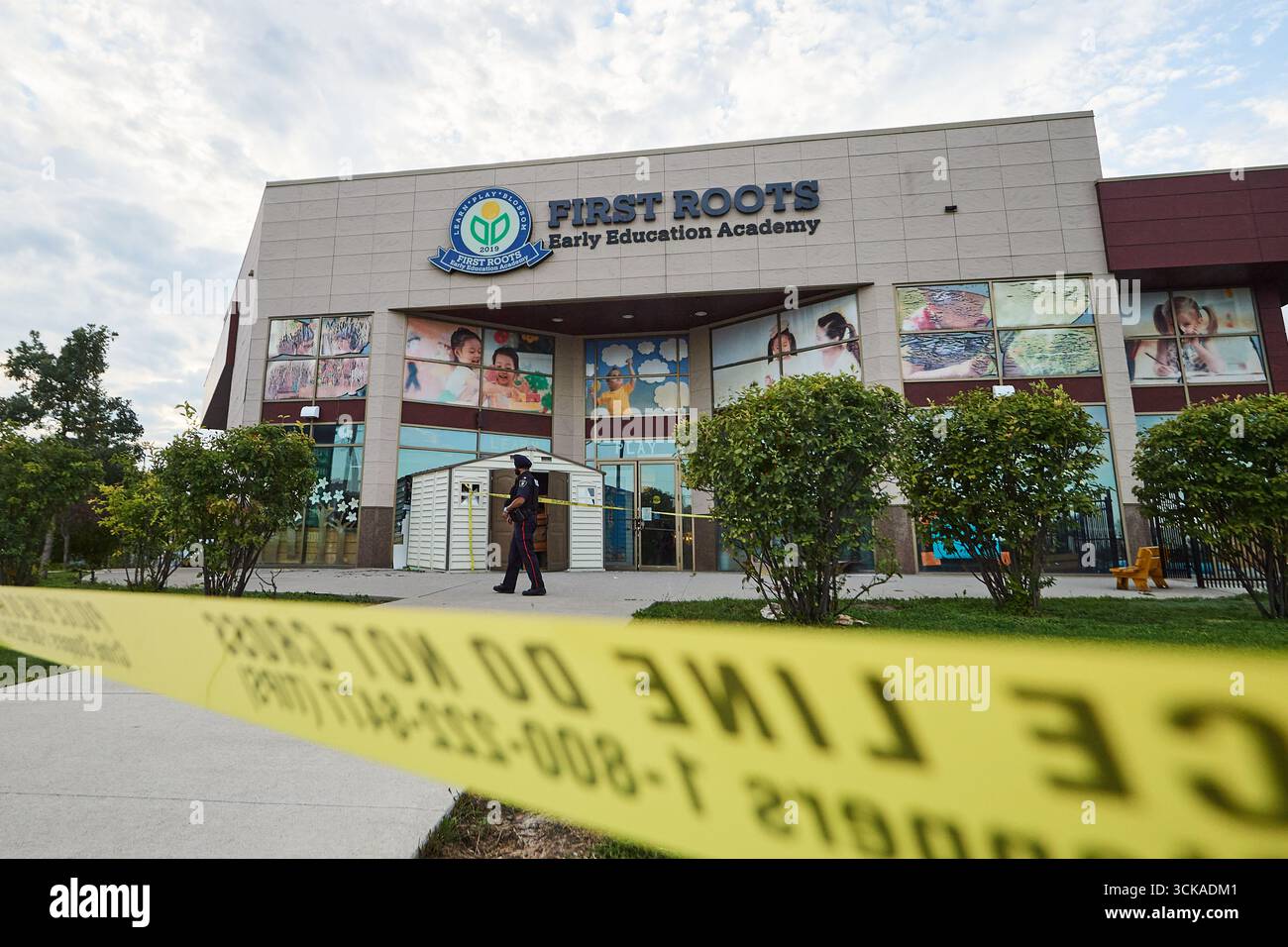 Police block off First Roots Early Education Academy after a car drove ...