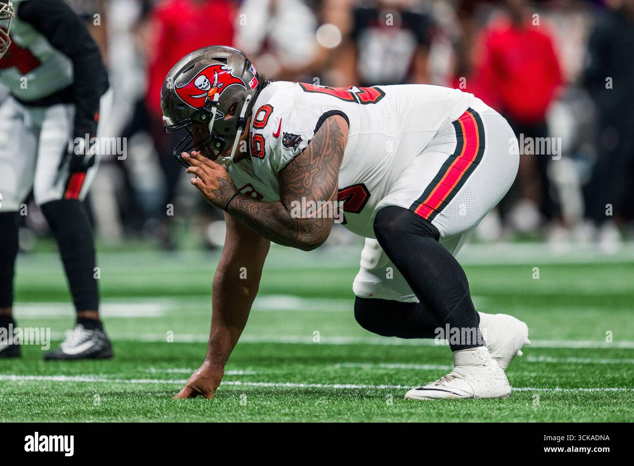 Tampa Bay Buccaneers defensive tackle Vita Vea (50) lines up during the ...