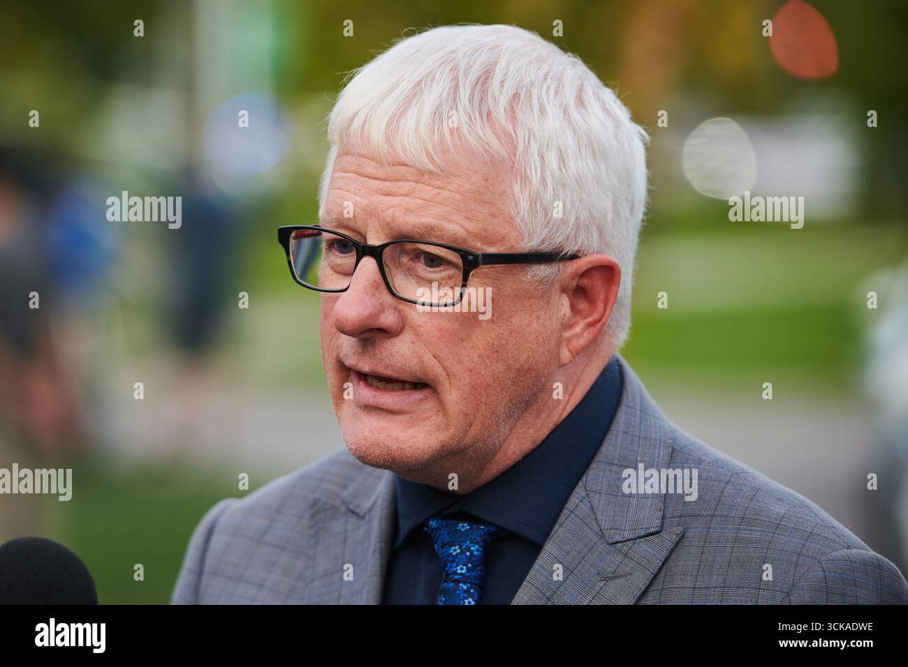 Richmond Hill Mayor David West speaks to media outside First Roots ...