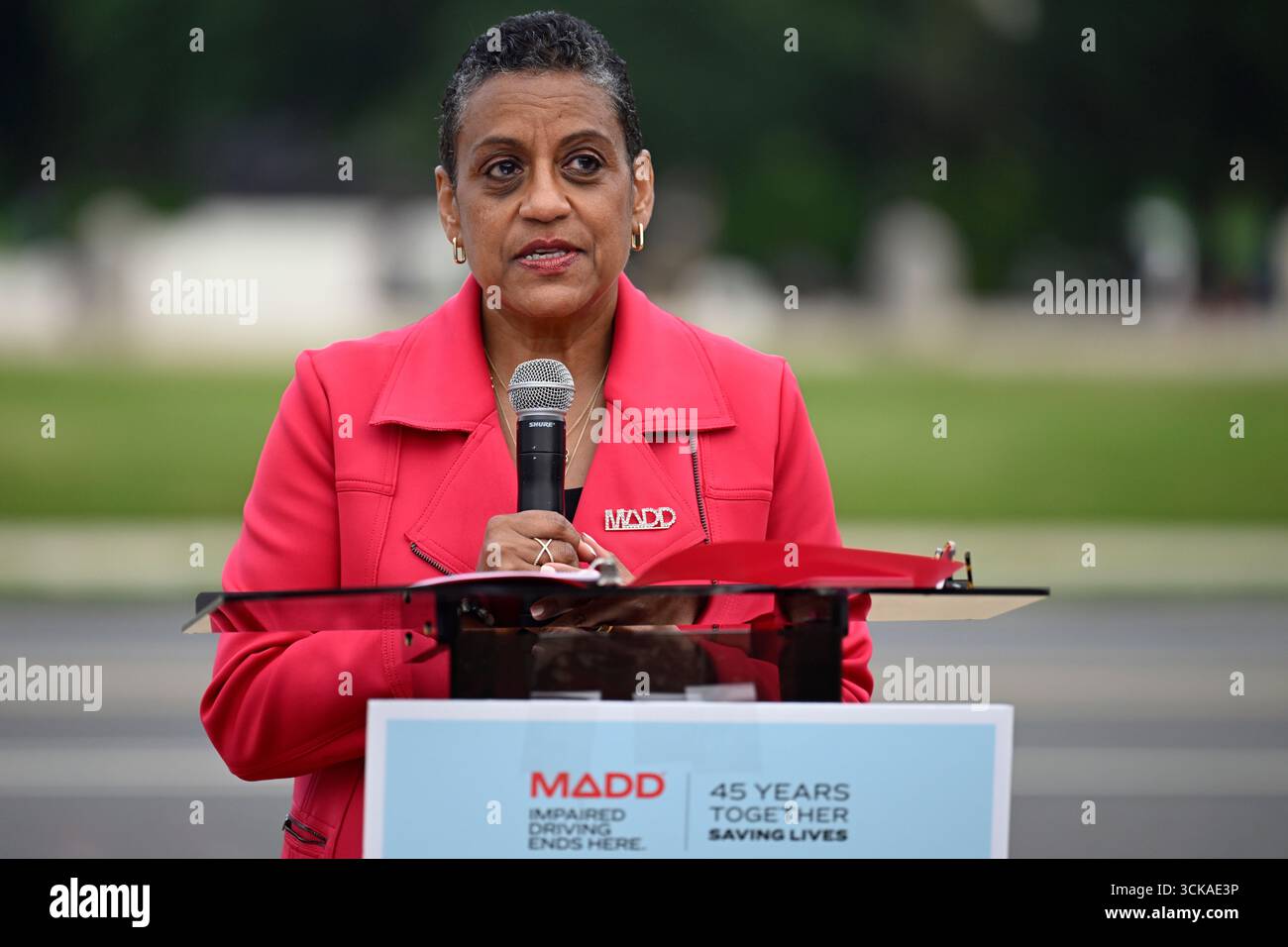 Stacey D. Stewart, CEO of Mothers Against Drunk Driving, addresses a ...