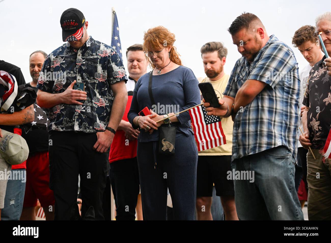 People attend a vigil at Timpanogos Regional Hospital for Charlie Kirk ...
