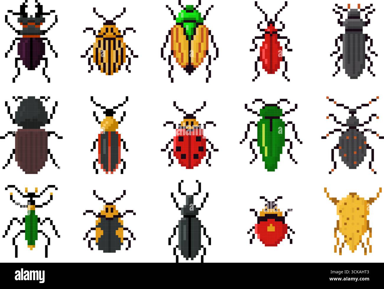 Pixel art insects pixelated hi-res stock photography and images - Alamy