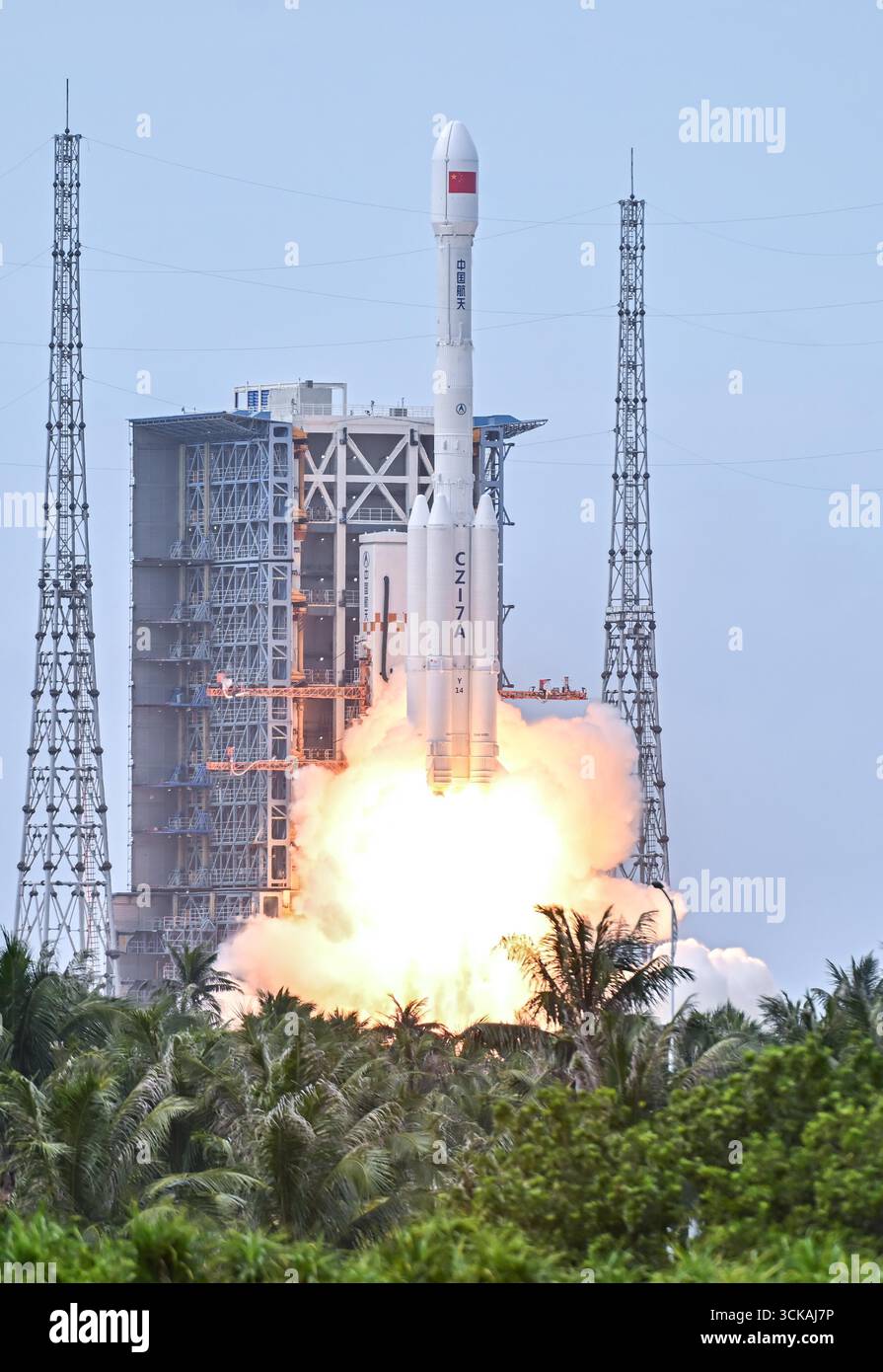 **CHINESE MAINLAND, HONG KONG, MACAU AND TAIWAN OUT** A modified Long March 7 carrier rocket ...