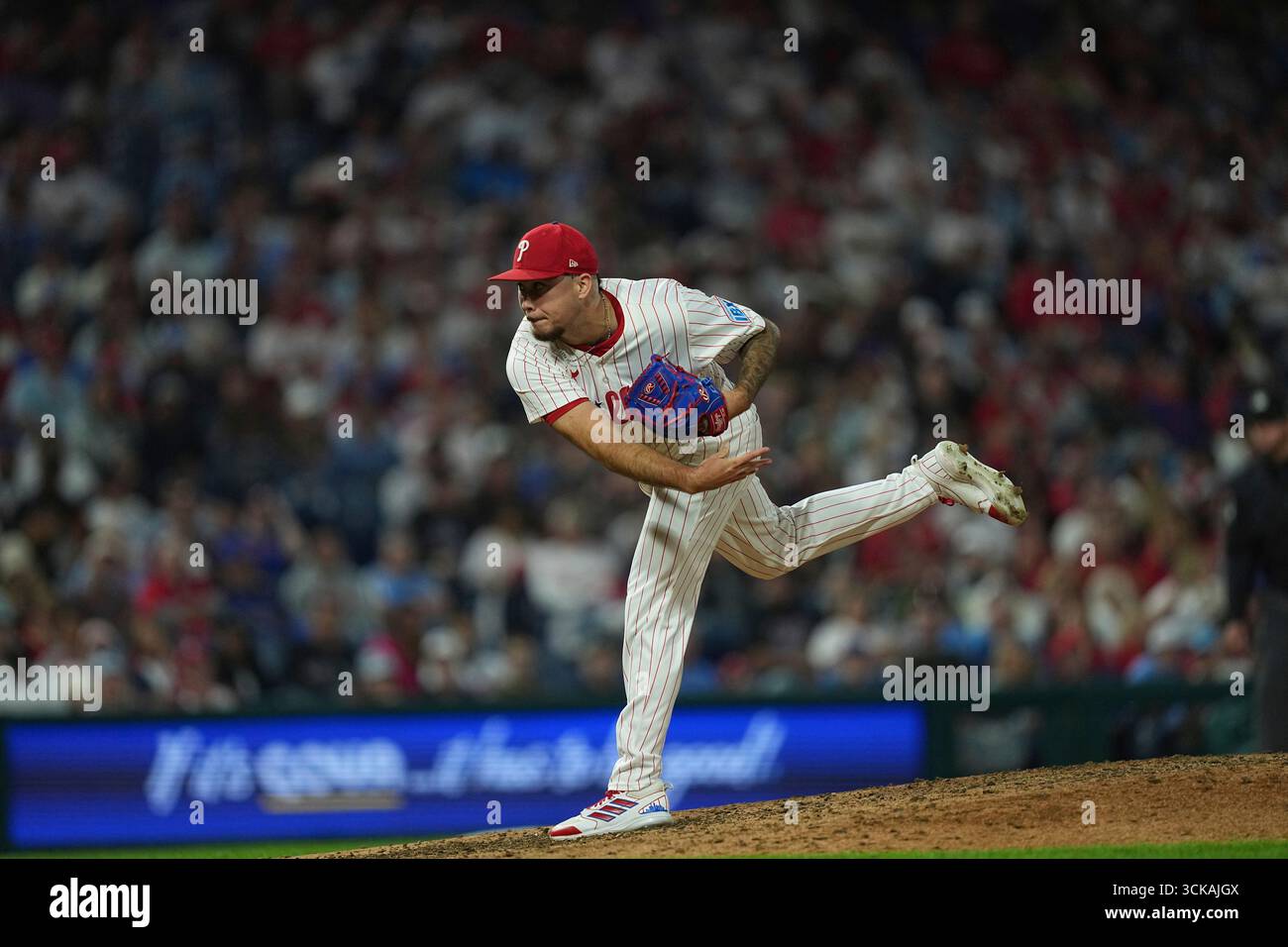 Philadelphia Phillies pitcher Orion Kerkering during the seventh inning ...