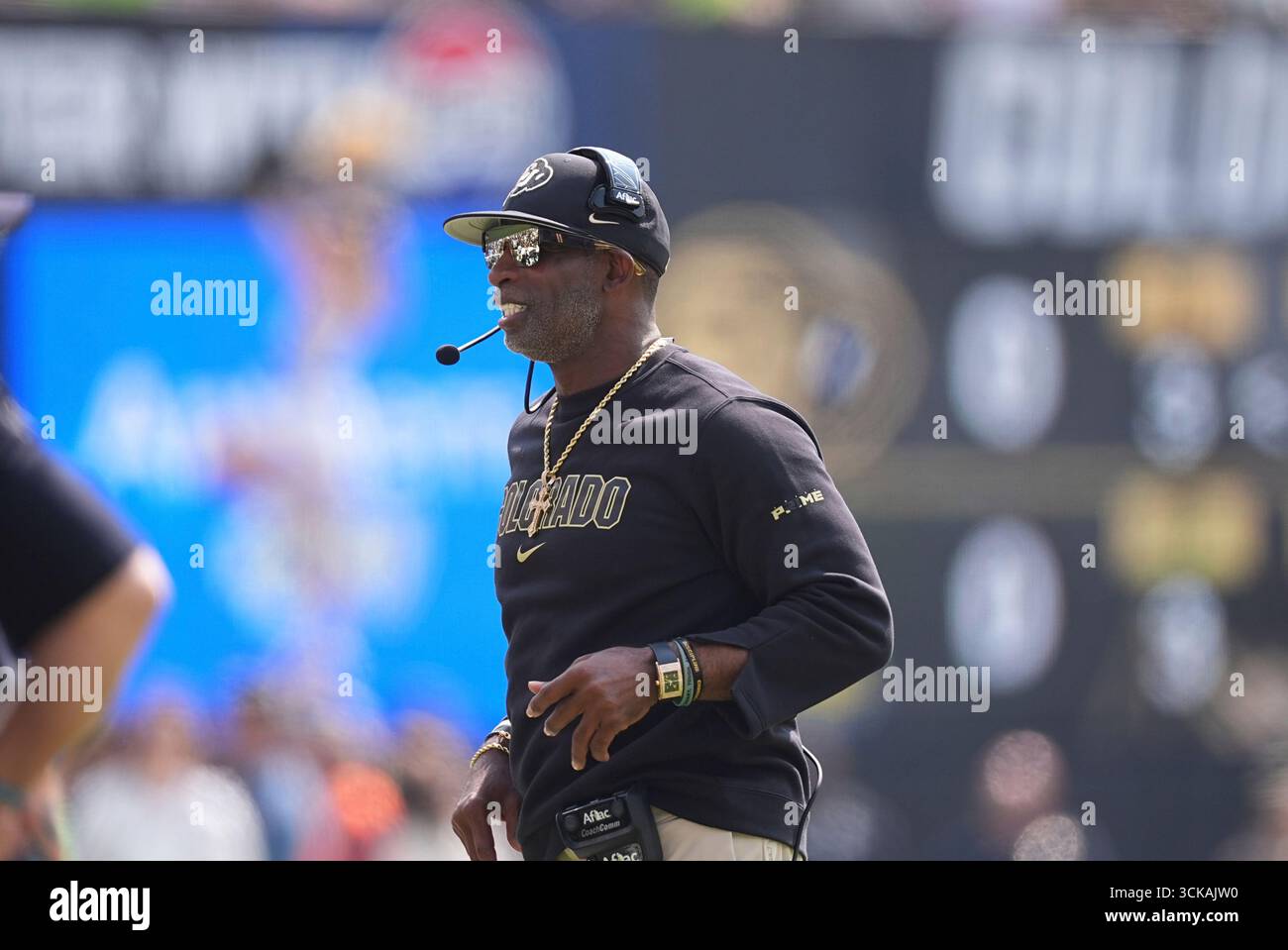 Colorado head coach Deion Sanders in the first half of an NCAA college ...