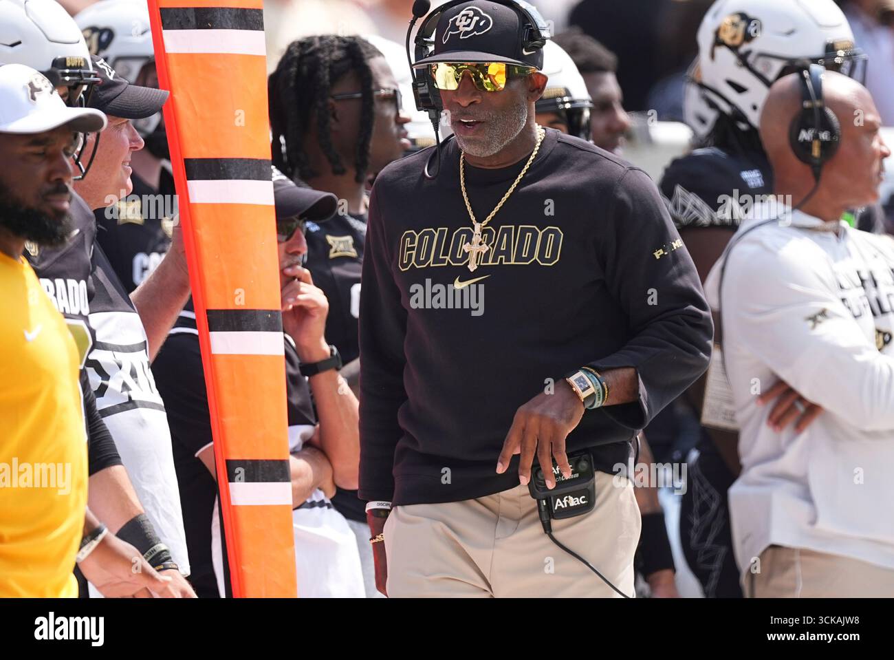 Colorado head coach Deion Sanders in the first half of an NCAA college ...