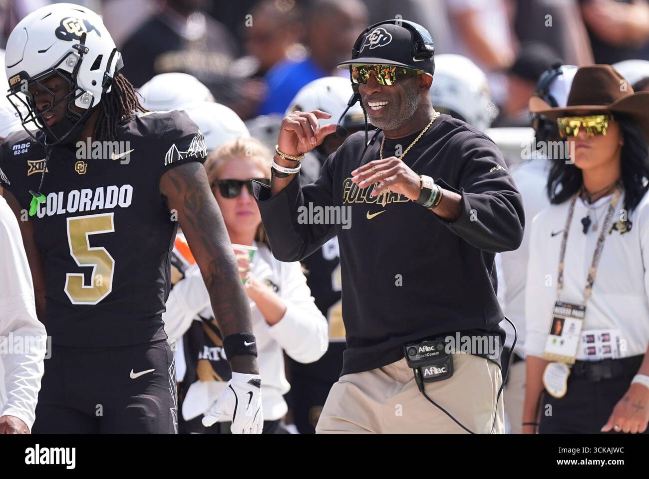 Colorado head coach Deion Sanders in the first half of an NCAA college ...