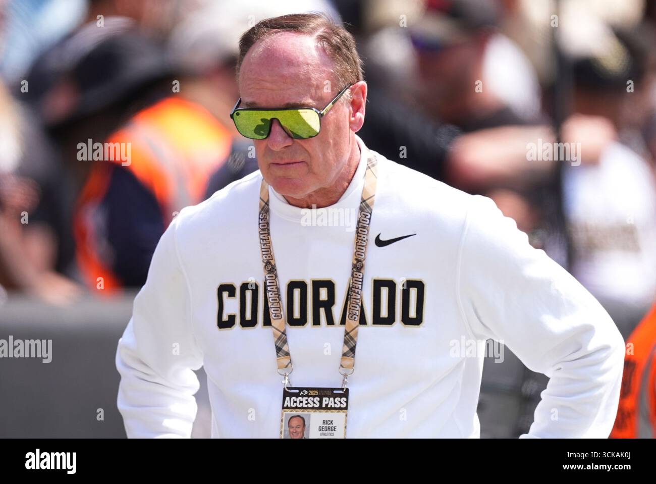 Colorado athletic director Rick George in the first half of an NCAA ...