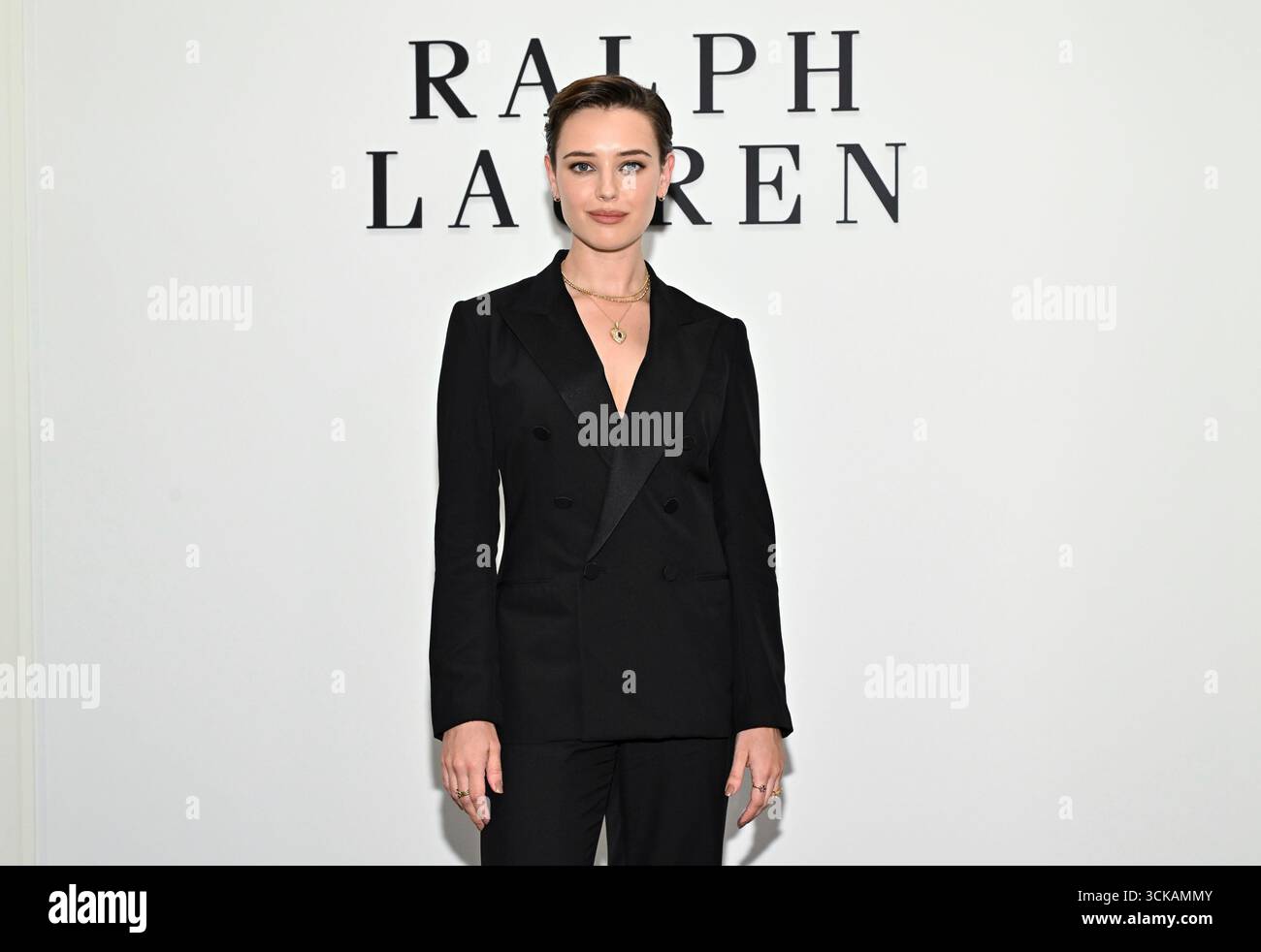 Katherine Langford attends the Ralph Lauren Spring 2026 fashion show as ...
