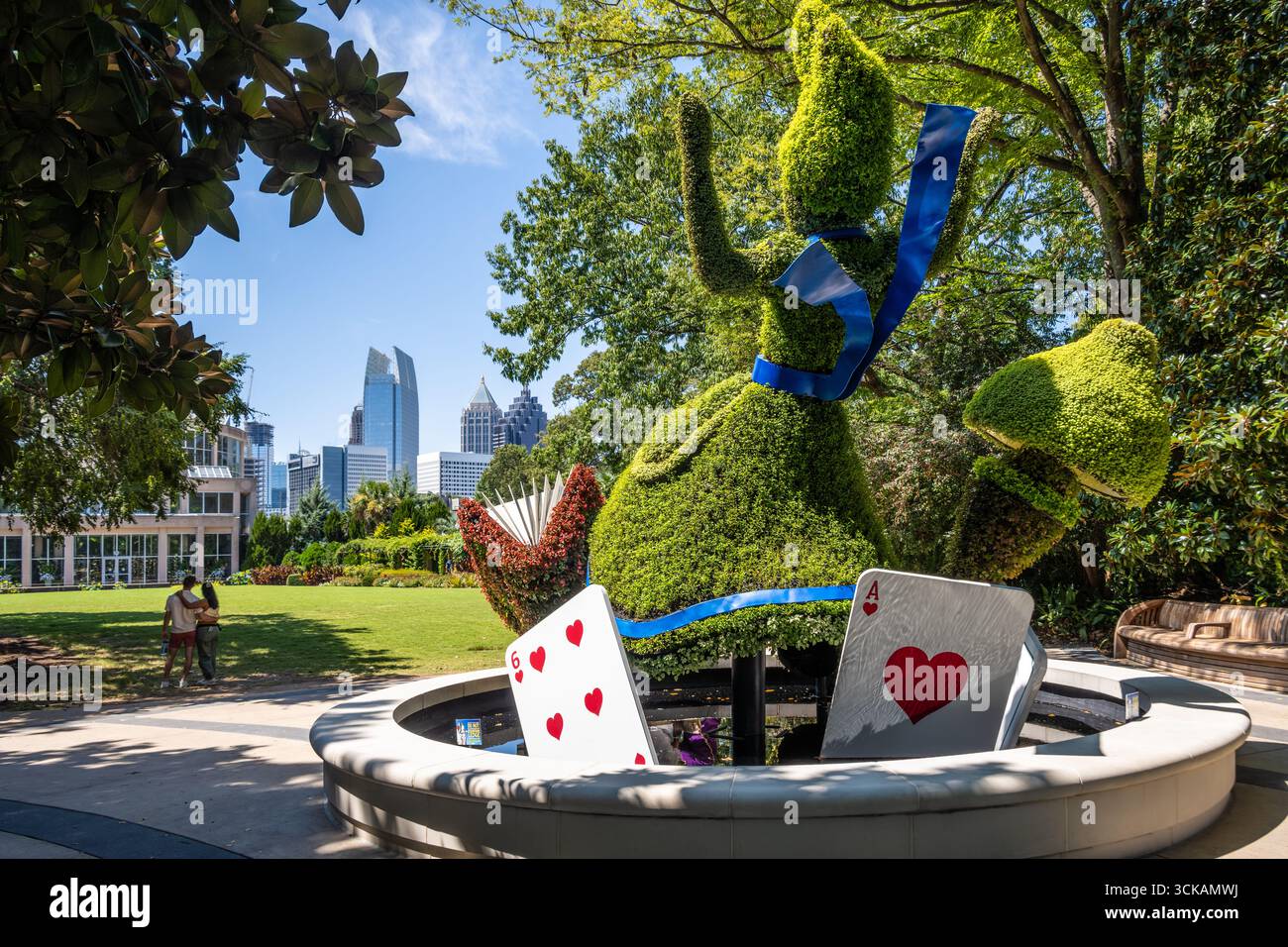 Alice in Wonderland mosaiculture at the Atlanta Botanical Garden with a ...