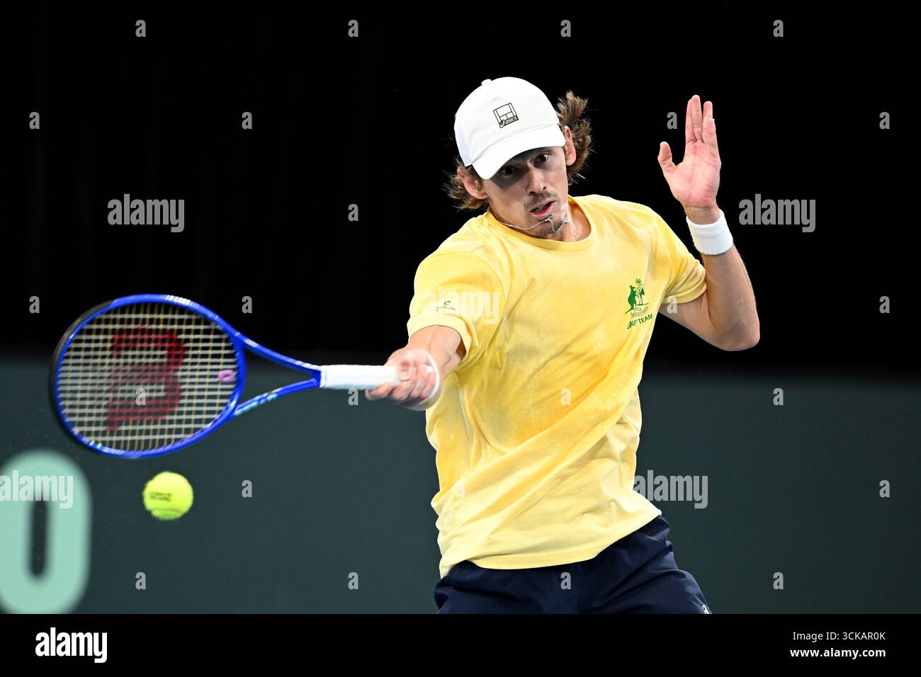 Alex de Minaur of Australia during a Davis Cup practice hit at Ken ...