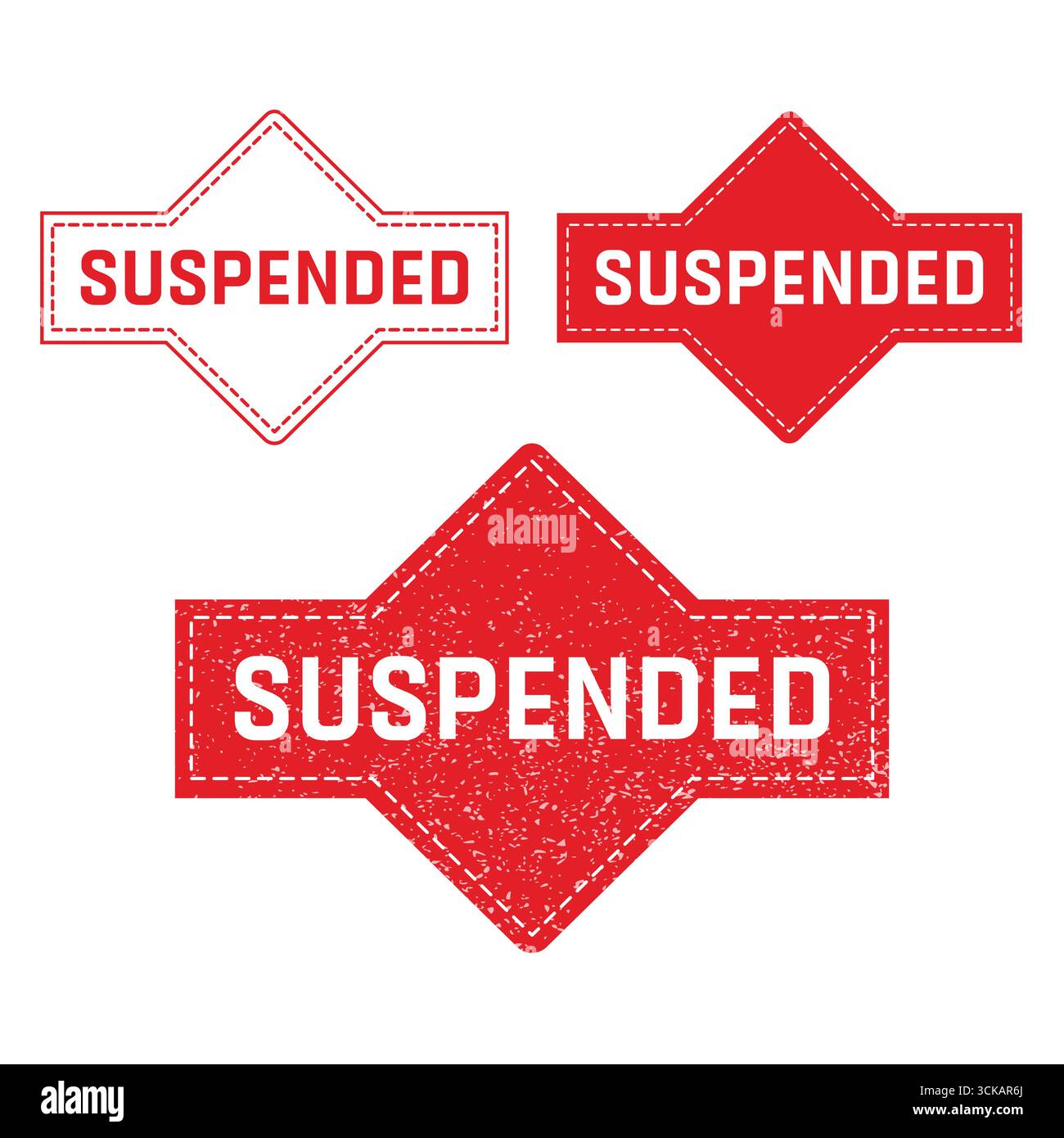 SUSPENDED Text Vector in Red Rubber Stamp Design Stock Vector Image ...
