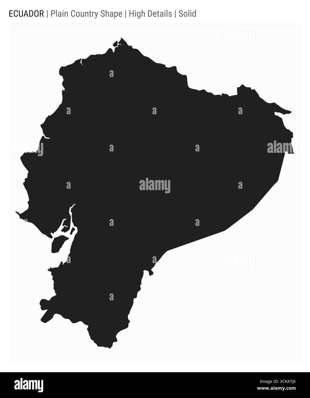 Ecuador plain country map. High details. Solid style. Shape of Ecuador ...