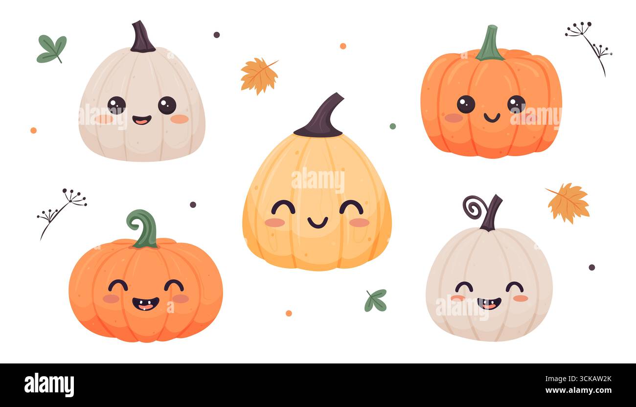 Autumn kawaii design happy Cut Out Stock Images & Pictures - Alamy