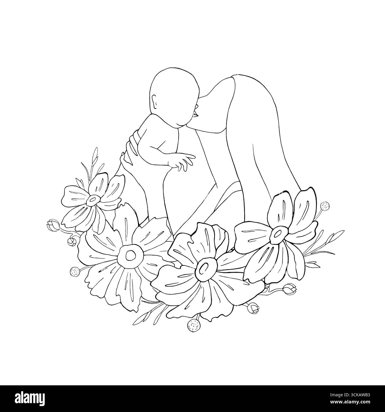 Children pick flowers Black and White Stock Photos & Images - Alamy