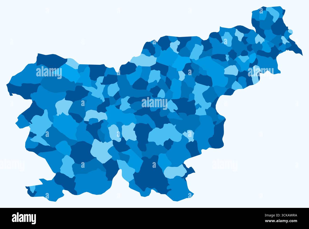 Map of Slovenia with regions. Simple country border map with region ...