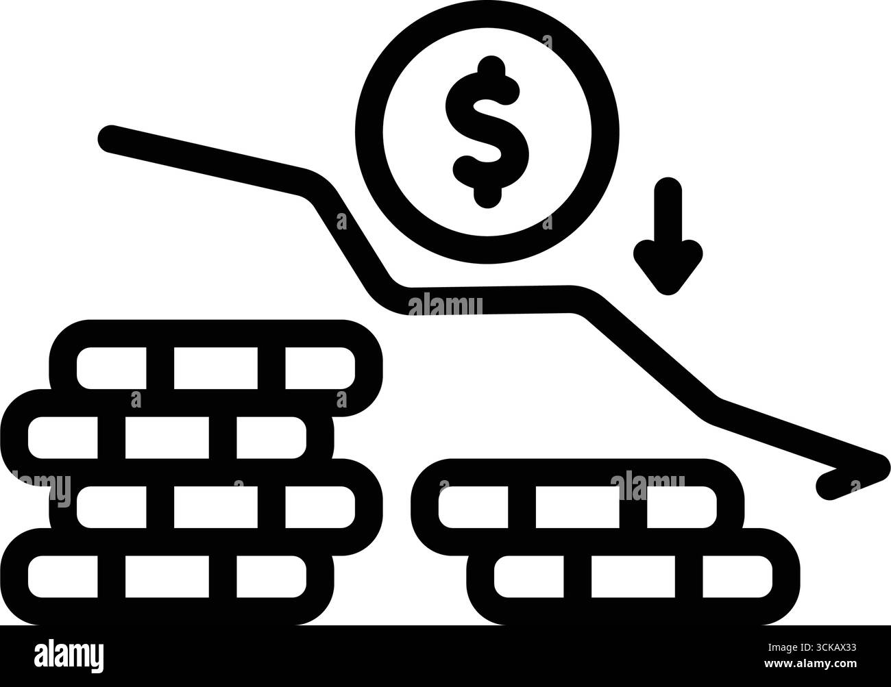 Icon currency devaluation Cut Out Stock Images & Pictures - Alamy