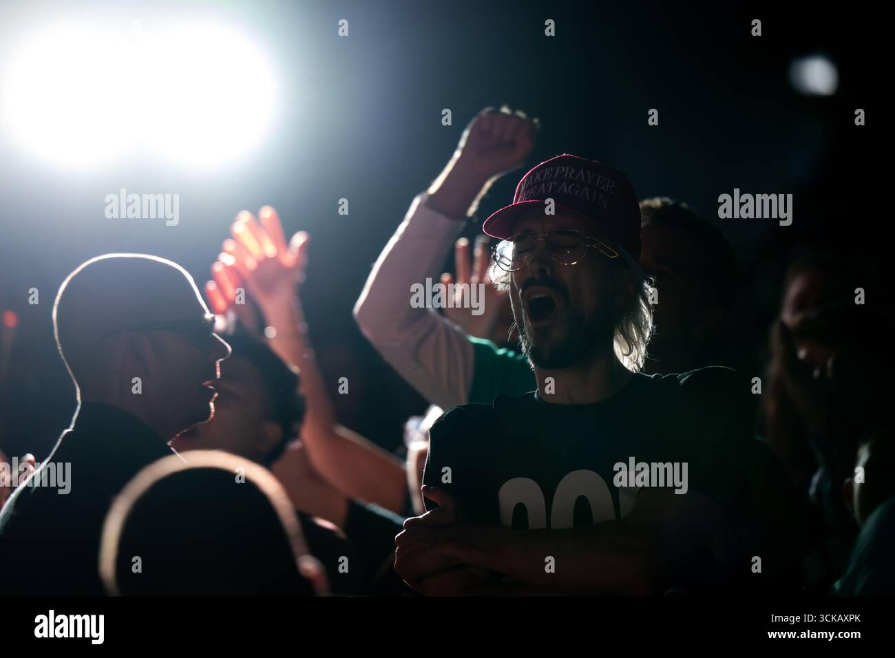 Seattle, USA. 10th Sep 2025. Just after 7:30pm Pastor Russell Johnson ...