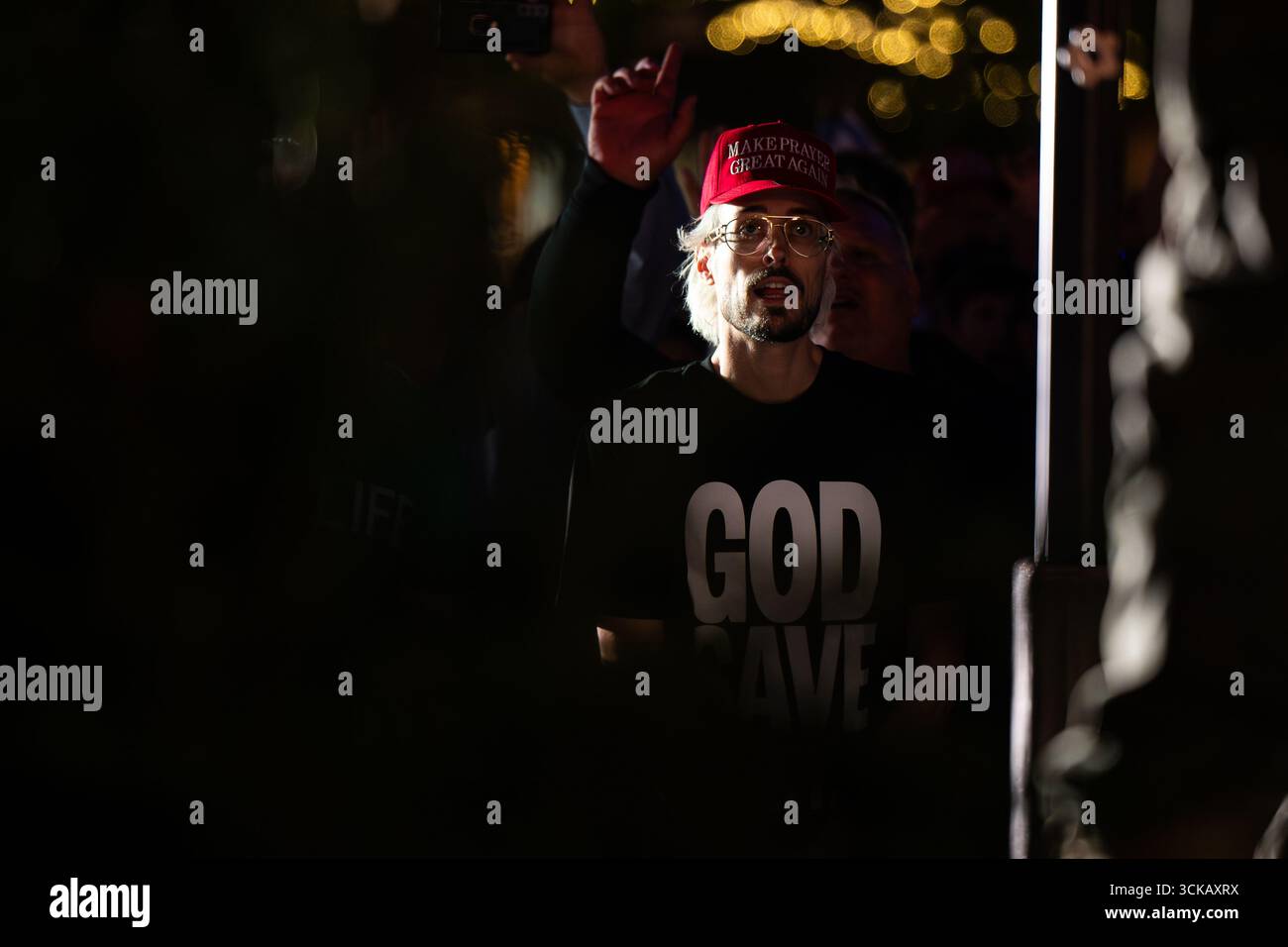 Seattle, USA. 10th Sep 2025. Just after 7:30pm Pastor Russell Johnson ...