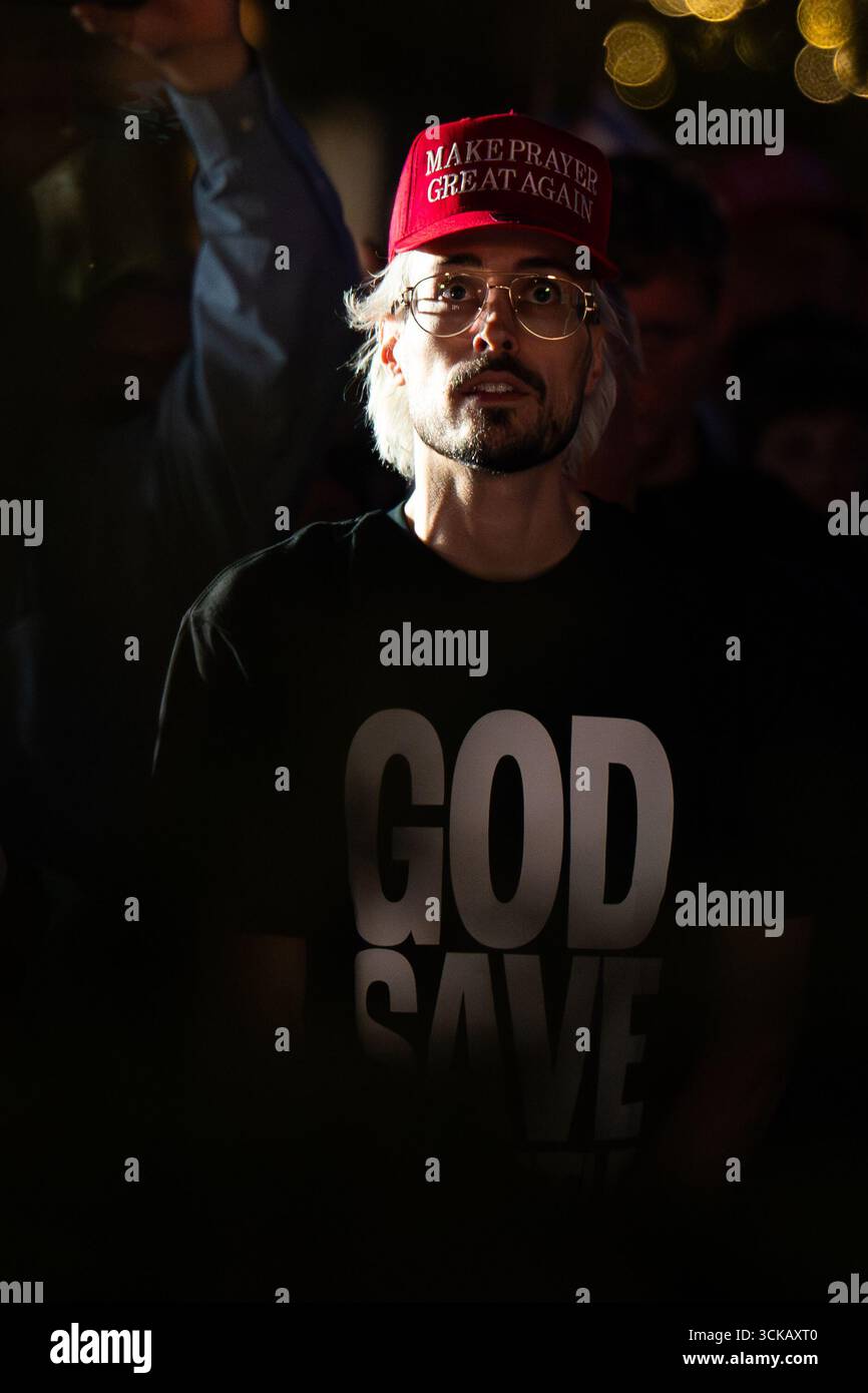 Seattle, USA. 10th Sep 2025. Just after 7:30pm Pastor Russell Johnson ...