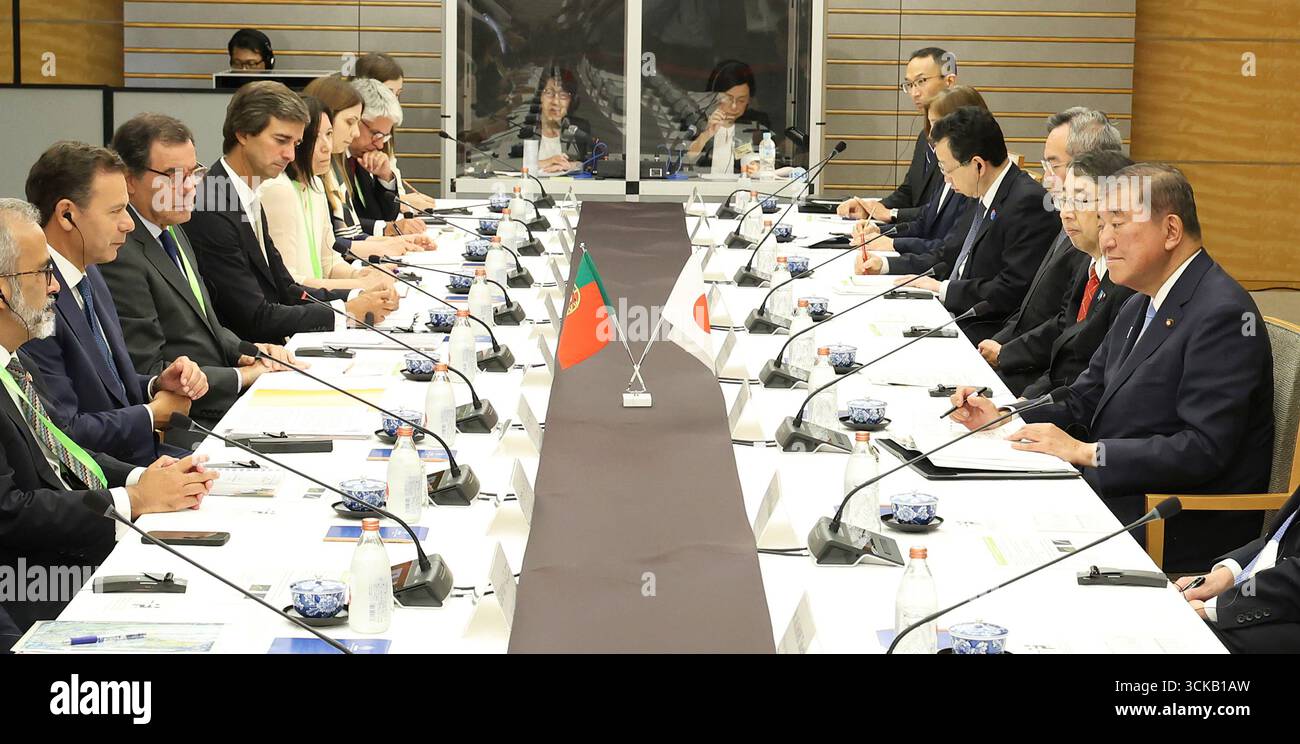 Portuguese Prime Minister of Luís Montenegro (second from left) and ...