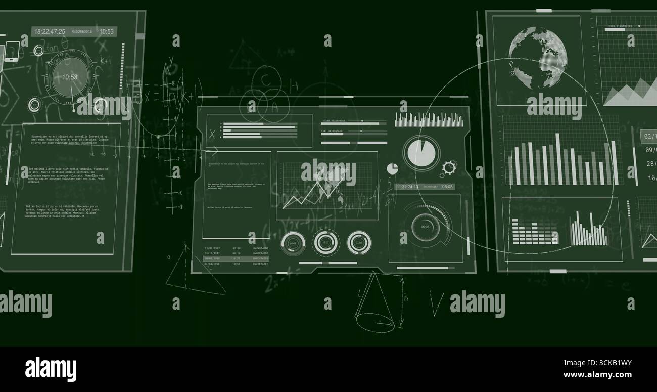 Displaying holographic interface overlaying high-tech control hub ...