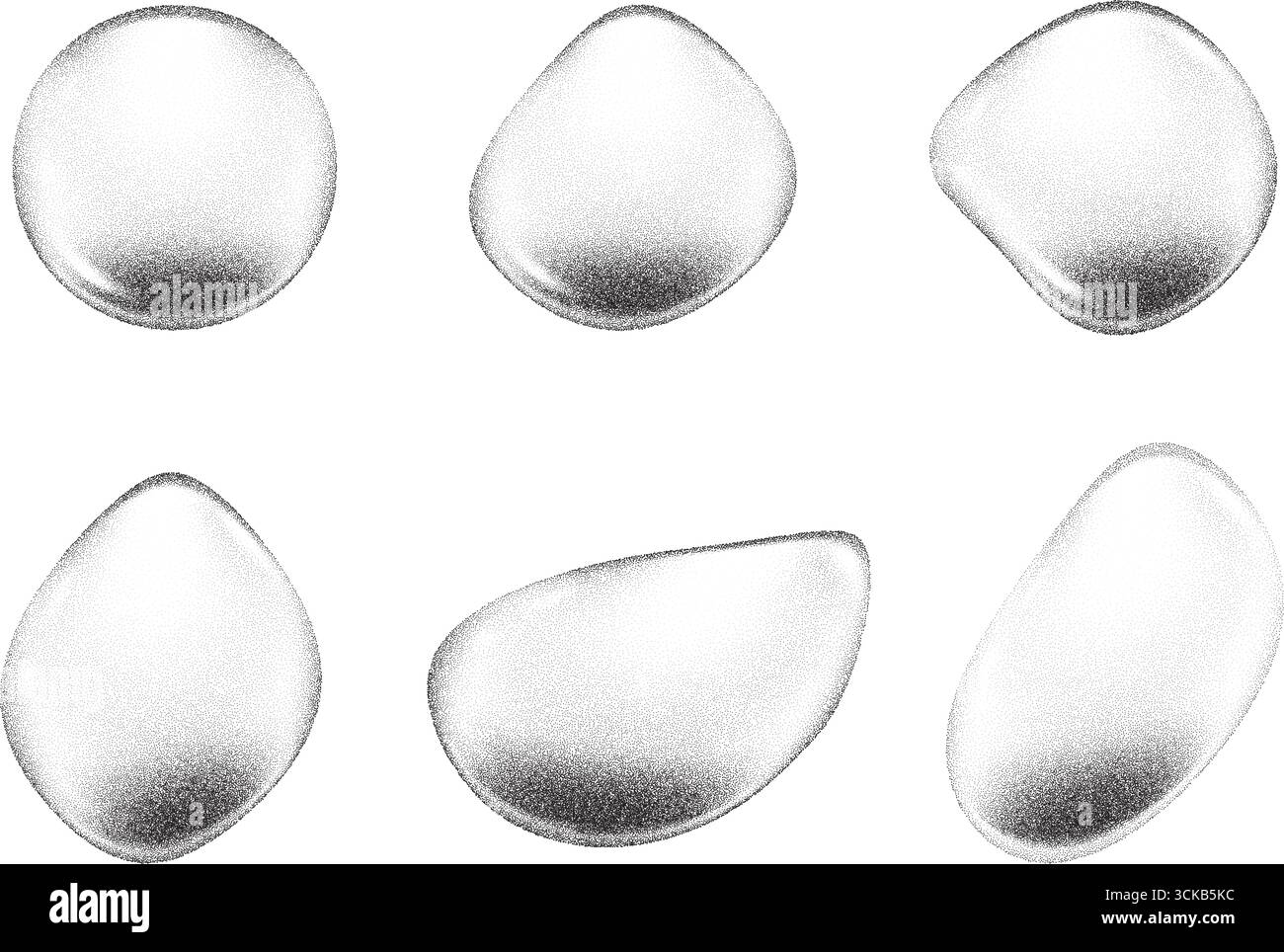 Noisy and grainy water drops on white background. Abstract stipple ...