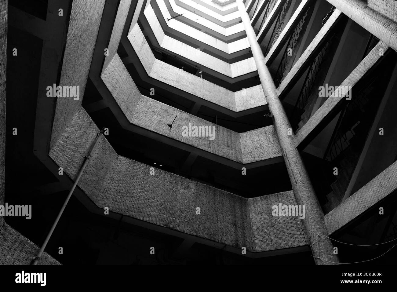 A black-and-white photograph of Chongqing's Haitangxi Tube Building ...