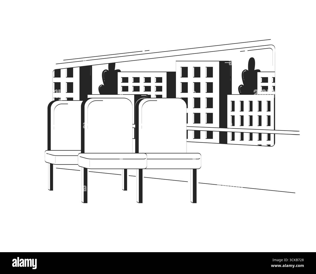 Interior view of empty bus Stock Vector Images - Alamy