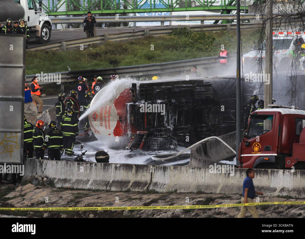 Gas Tanker Explosion Leaves 57 People Injured Firefighters put out the ...