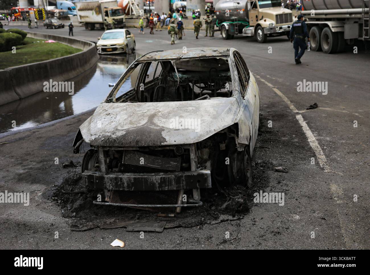 Gas Tanker Explosion Leaves 57 People Injured A vehicle was burned to ...