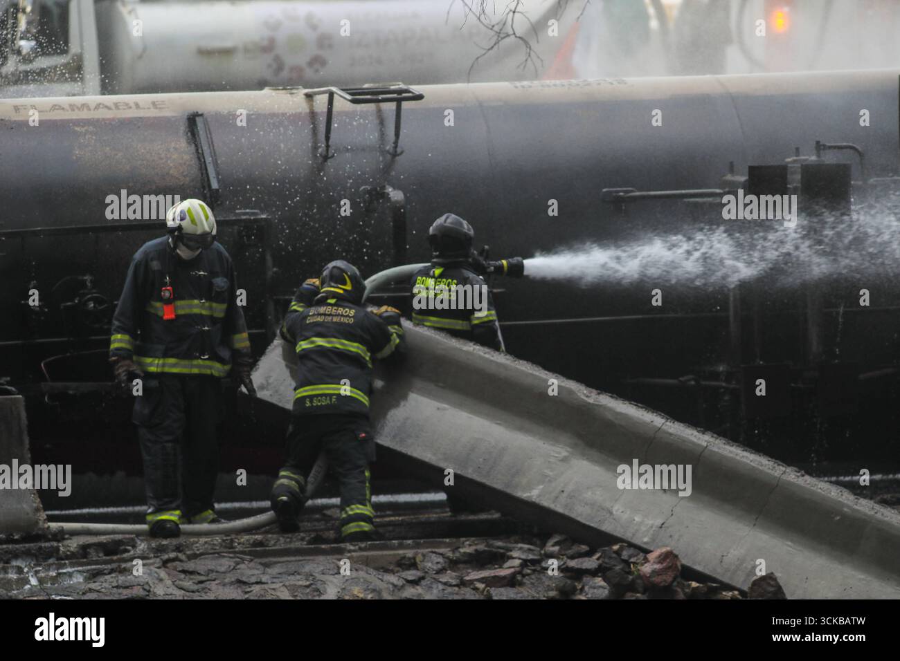 Gas Tanker Explosion Leaves 57 People Injured Firefighters put out the ...