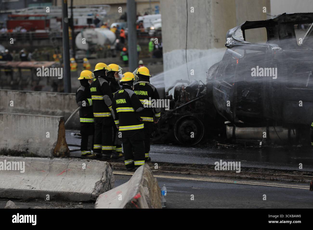 Gas Tanker Explosion Leaves 57 People Injured Firefighters put out the ...