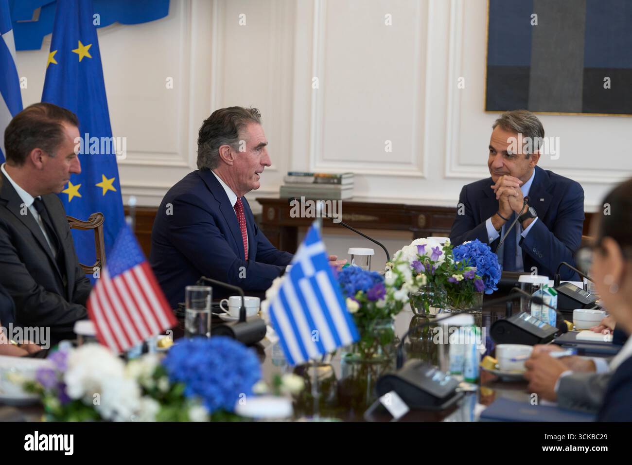 U.S. Secretary of the Interior Doug Burgum, second left, speaks during ...