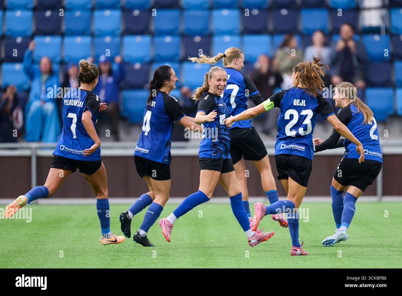Koge, Denmark. 10th, September 2025. Emilie holt (27) of HB Koge scores ...