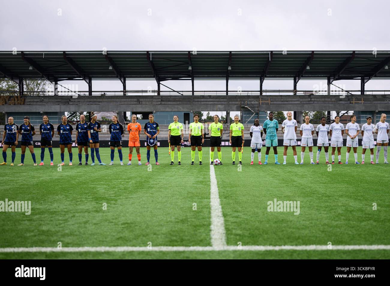 Koge, Denmark. 10th Sep, 2025. The players of HB Koge and Farul ...