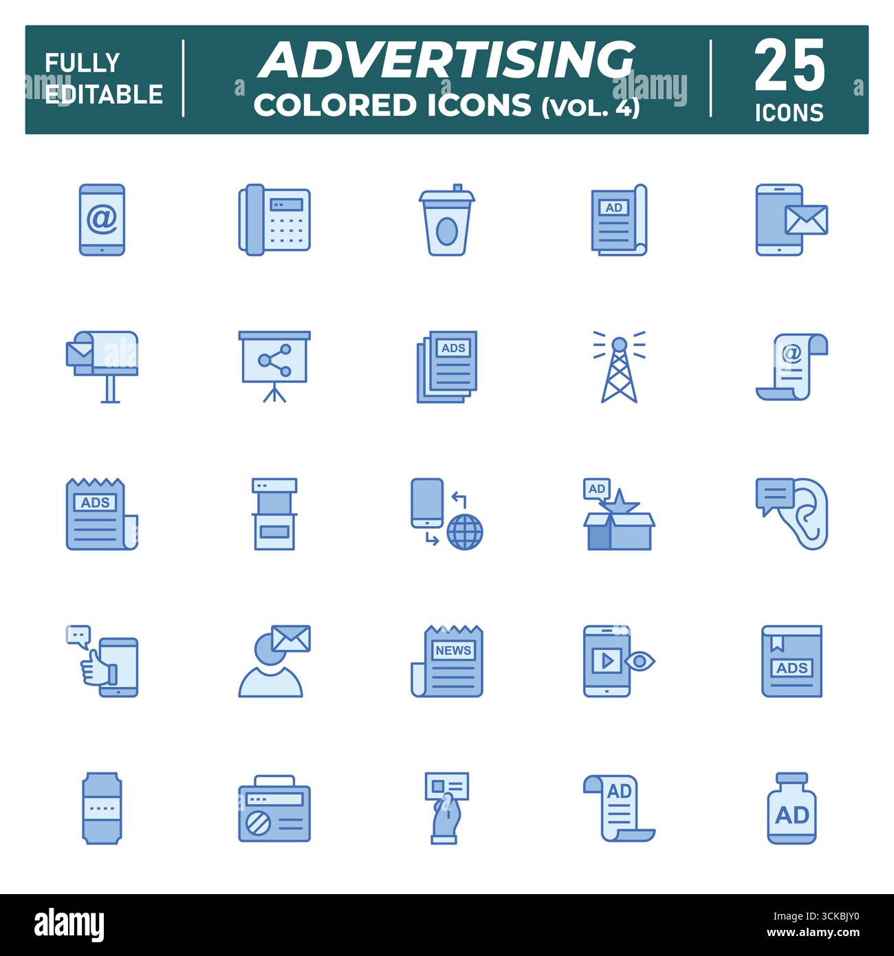 Advertising Colored Icons (Vol. 4 Stock Vector Image & Art - Alamy