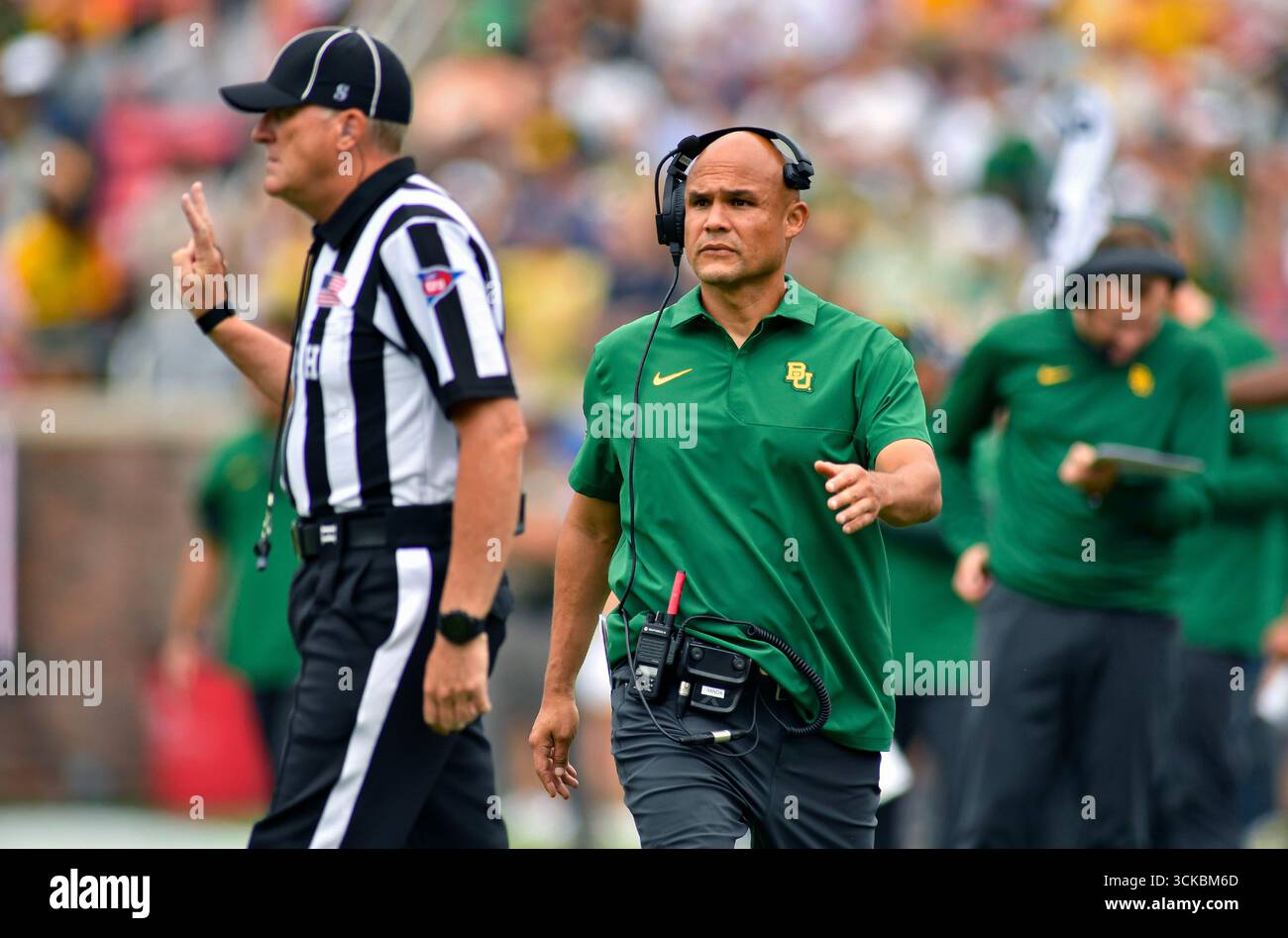 September 06, 2025: Baylor Bears coach Dave Aranda walks towards a ...