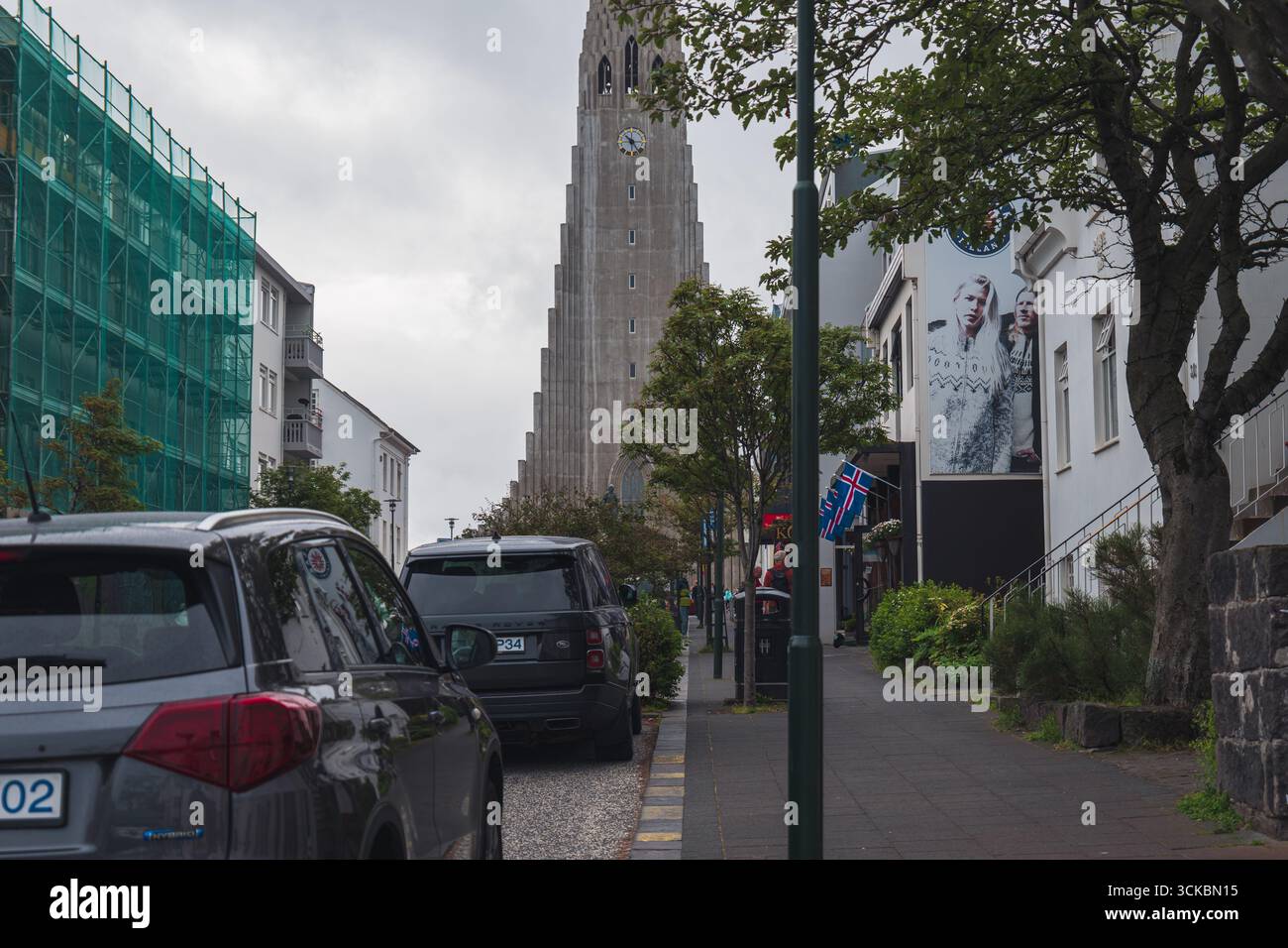 Icelandic church street trees hi-res stock photography and images - Alamy