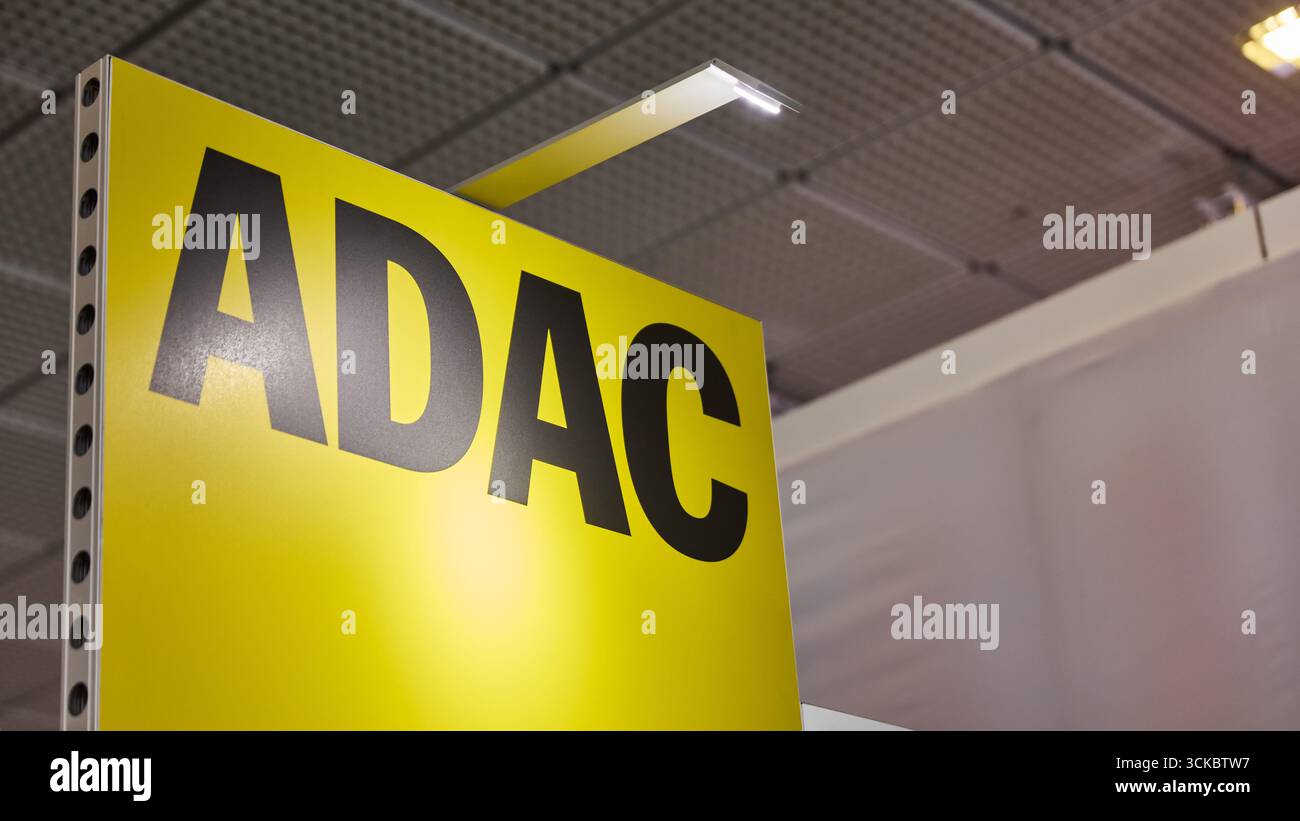 BERLIN, GERMANY - September 7th, 2025: Display of ADAC logo at IFA ...