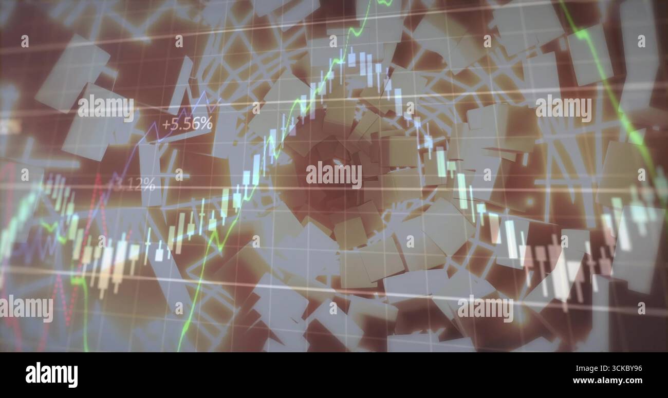 3d line chart fading in hi-res stock photography and images - Alamy