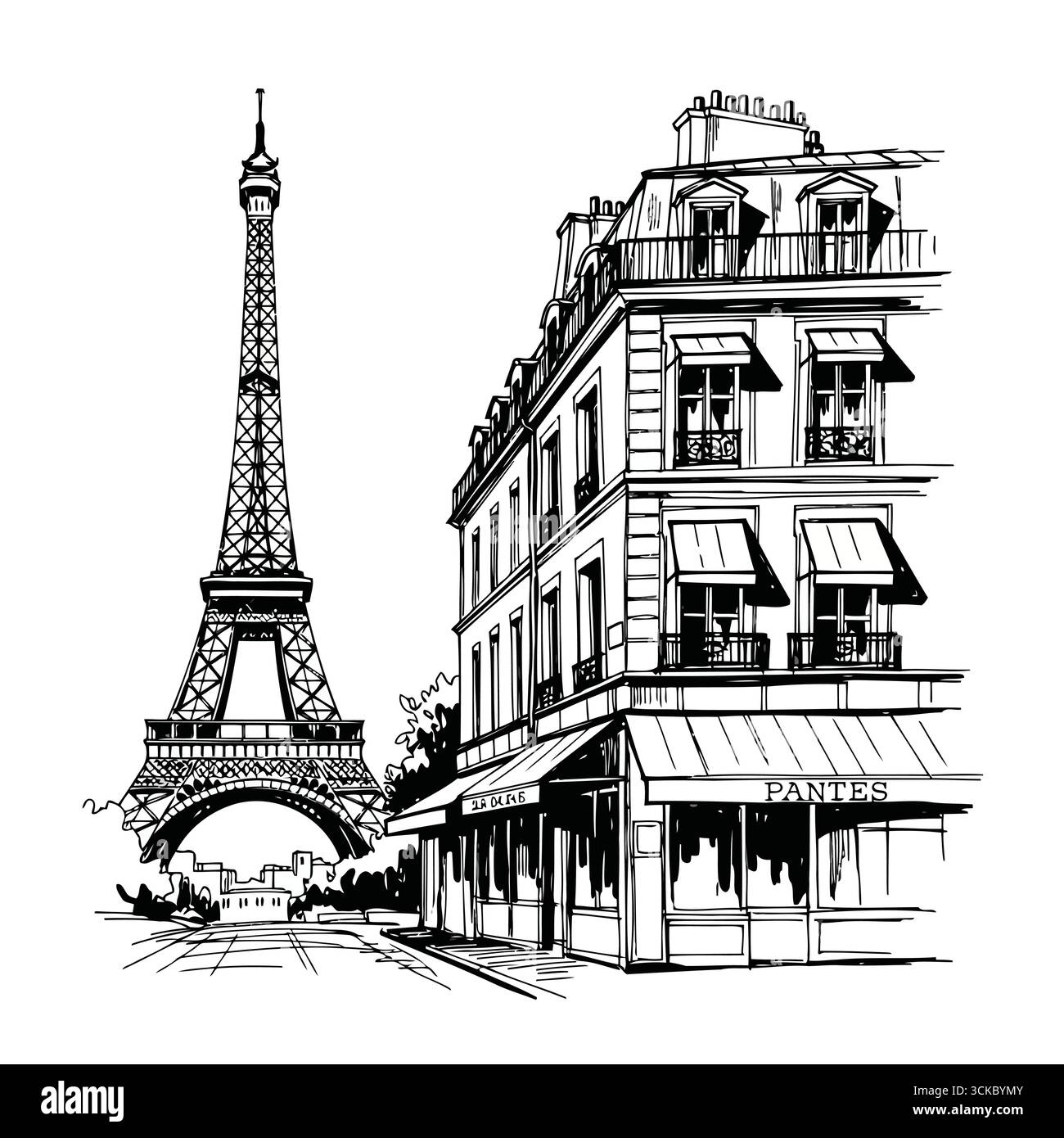 Building paris detail Stock Vector Images - Alamy
