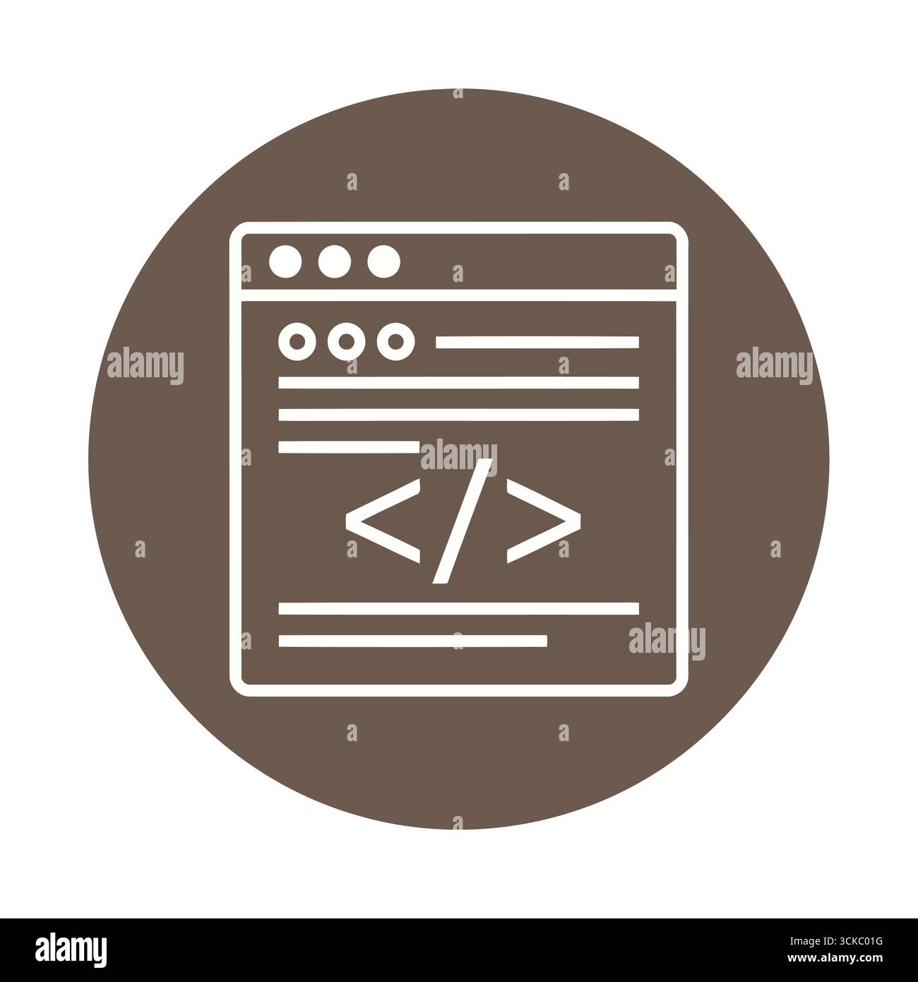 Illustration of code editor window, representing software development, programming, and web ...