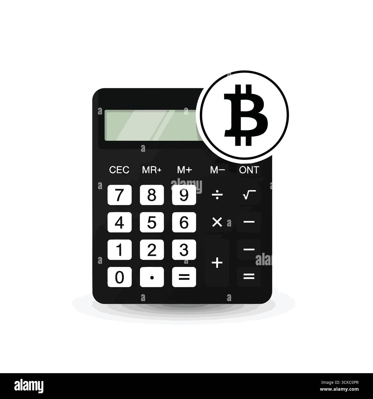 Vector art of bitcoin calculator for cryptocurrency calculations ...