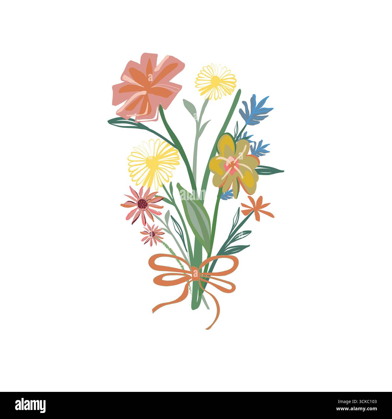 Watercolor bouquet pink soft Stock Vector Images - Alamy