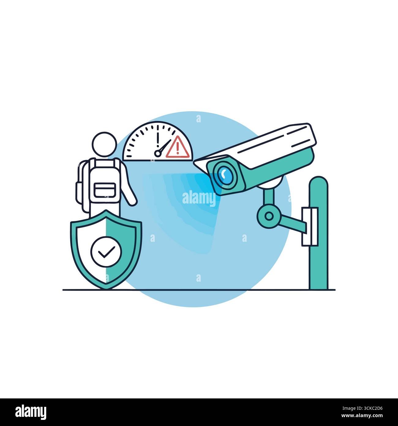 Security device in operation Stock Vector Images - Alamy